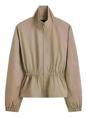 Scanlan Theodore Funnel-neck Gathered-waist Jacket - Neutrals