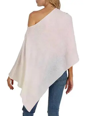 Minnie Rose Cashmere Ruana Poncho - White