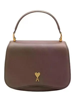 AMI Paris Cowhide-leather Paris Paris Top Handle Bag - Brown