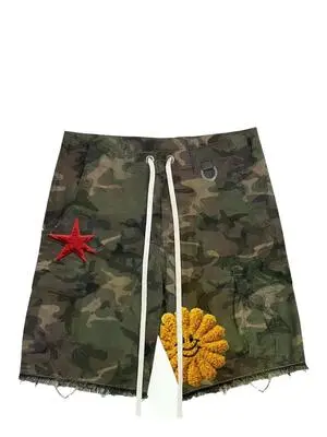 ALL HUMAN Yayo Patchwork Cargo Shorts - Green