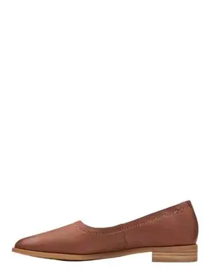 Clarks Pure Walk Leather Flat Pumps - Brown