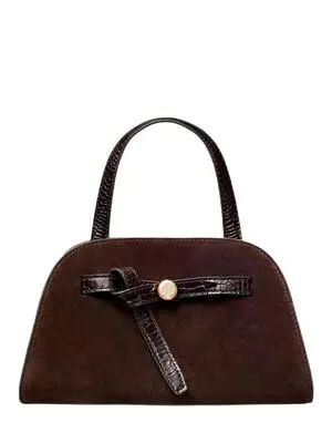 Tory Burch Croc-effect Suede Tote Bag - Brown