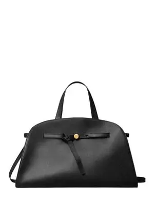 Tory Burch Logo-plaque Leather Tote Bag - Black