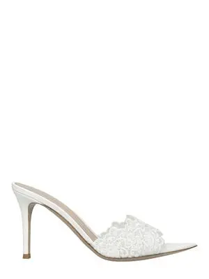 GIANVITO ROSSI Lace Yvonne Mules 85 - White