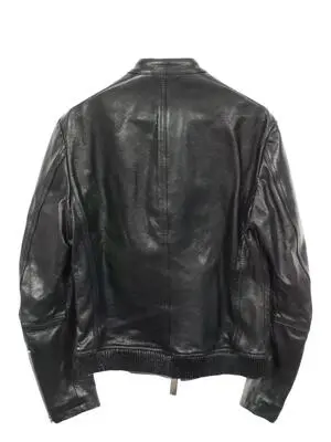 Emporio Armani 2010s Leather Biker Jacket - Black