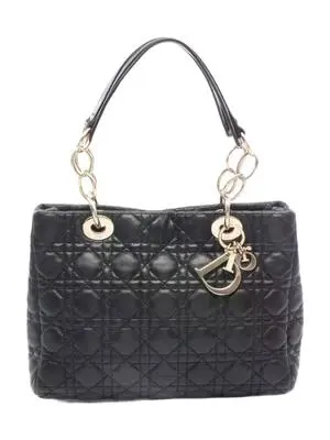 Dior 2000s Cannage Chain Tote Bag - Black