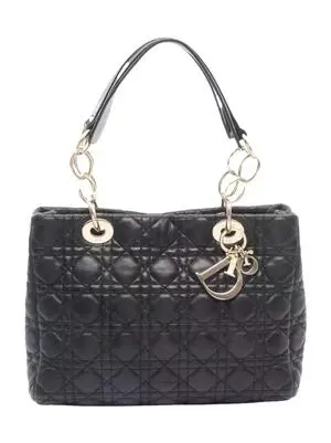 Dior 2000s Cannage Chain Tote Bag - Black