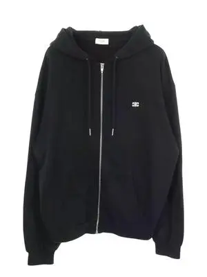 Celine 2010s Triomphe Embroidery Hoodie - Black