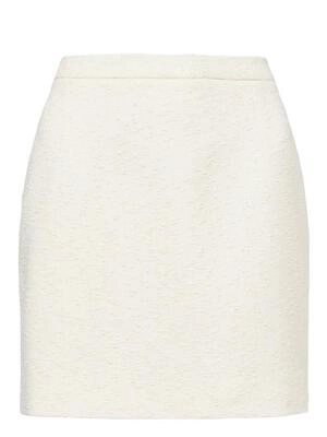 Alessandra Rich Bouclé-tweed Cotton Mini Skirt - Ivory