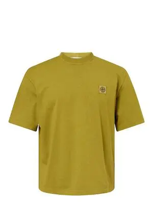 Stone Island Dyed-patch Logo Cotton T-shirt - Cactus