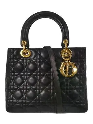 Dior 2020 Lady Cannage Handbag - Black