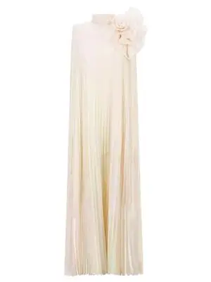 GEMY MAALOUF Embellished Draped Maxi Dress - Neutrals
