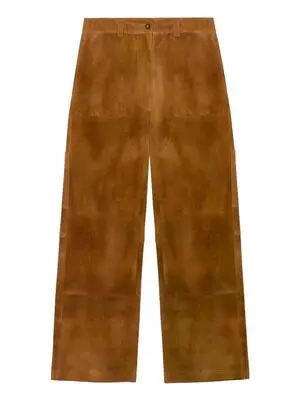 Simkhai Bates Suede Straight-leg Trousers - Brown