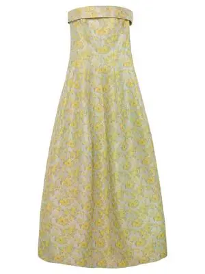 Simkhai Octavia Strapless Jacquard Maxi Dress - Neutrals
