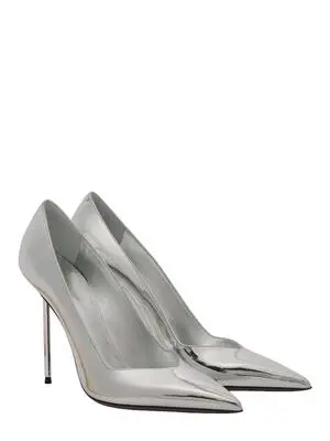 Paris Texas Lidia Metallic Leather Pumps - Silver