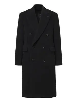 LARDINI Double-breasted Virgin Wool Coat - Black