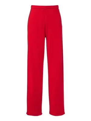Extreme Cashmere Wide-leg Cotton And Cashmere Pants - Red