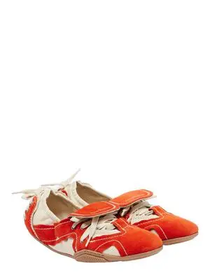 Acne Studios Bilaria Leather And Suede Sneakers - Orange