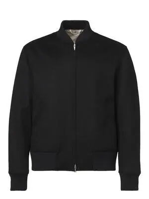 LARDINI Virgin Wool Bomber Jacket - Black