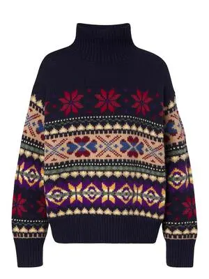 Polo Ralph Lauren Wool-blend Turtleneck Sweater With Pattern - Multicoloured