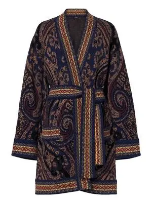 Etro Jacquard Wool-blend Wrap Cardigan - Multicoloured