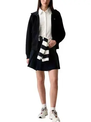 Lacoste Zip-up Hoodie With Logo Patch - Black
