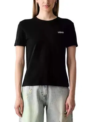 Liu Jo Rhinestone-logo T-shirt - Black