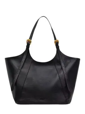 TWINSET Buckle-detail Pebbled Tote Bag - Black