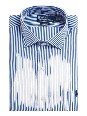 Polo Ralph Lauren Cotton Stripe Custom Fit Shirt - Blue