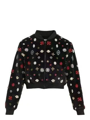 Alice + Olivia Jackie Bomber Jacket - Black