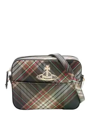 VIVIENNE WESTWOOD Tartan Orb Camera Bag - Black