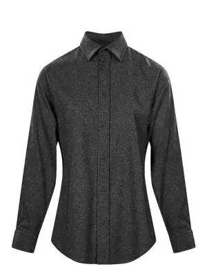 DARKPARK Herringbone Pattern Long Sleeve Shirt - Grey