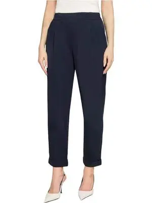 BETTY BARCLAY Pleated Turn-up Trousers - Blue