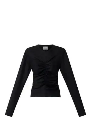 MARANT ETOILE Ruched Jersey Top - Black