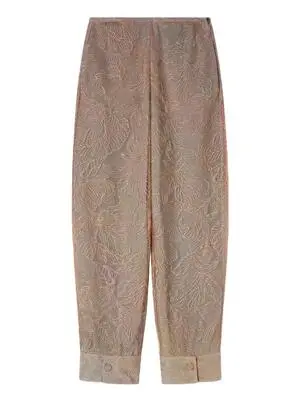 Emporio Armani Embroidered Tulle Trousers - Neutrals