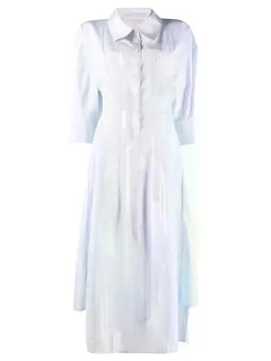 Stella McCartney Vertical Stripe Box-pleat Shirt Dress - Blue