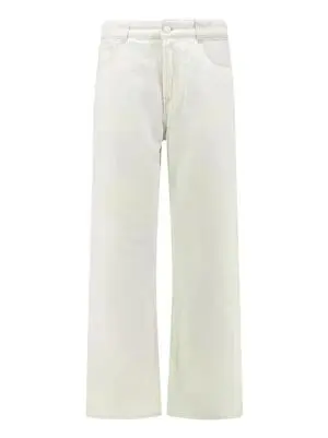 AMI Paris Logo Patch Straight Leg Jeans - Neutrals
