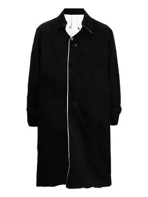 UNDERCOVERISM Contrasting Trim Detail Coat - Black