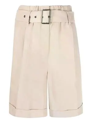 Woolrich Belted Waist Bermuda Shorts - Neutrals