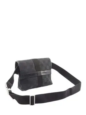 Gucci 2000s Gg Canvas Belt Bag - Black