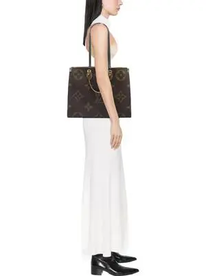 LOUIS VUITTON Louis Vuitton Monogram Reverse Giant Onthego GM Satchel Brown