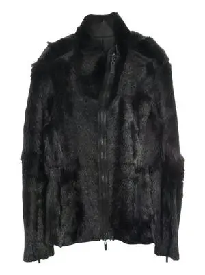 Emporio Armani Reversible Leather And Fur Jacket - Black