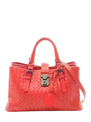 Bottega Veneta 2000s Intrecciato Rome Handbag - Red