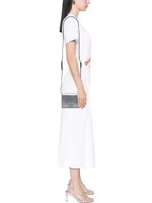 Prada 2010-2015 Saffiano Wallet On Strap Crossbody Bag - Silver