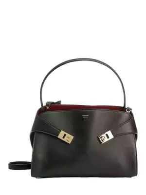FERRAGAMO Hug Soft Bicolor Shoulder Bag M - Black