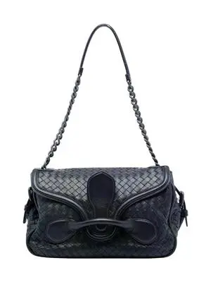 Bottega Veneta 2012-2026 Nappa Intrecciato Rialto Shoulder Bag - Black