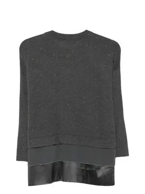 Peserico Layered Sequin-embellished Sweatshirt - Grey