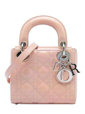 Dior 2017 Mini Patent Cannage Lady Satchel - Pink