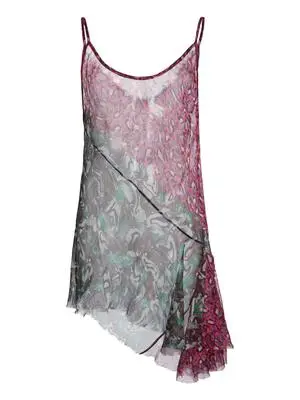 Dries Van Noten Crisanna Silk Asymmetric Camisole - Fuchsia