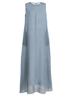 LESET Sleeveless Chiffon Maxi Dress - Grey